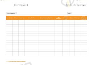 Form - Corrective Action Request Register | IHSEQ